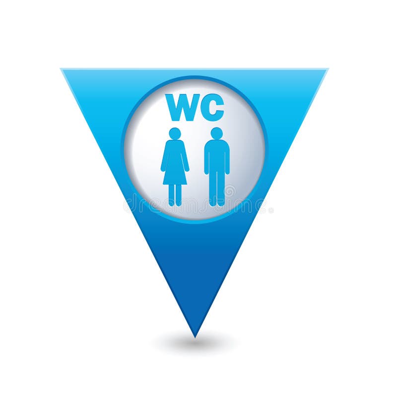 Map Pointer with Restroom Icon, Man WC Stock Vector - Illustration of ...