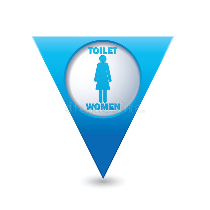 Map Pointer with Restroom Icons, Lady WC Stock Vector - Illustration of ...