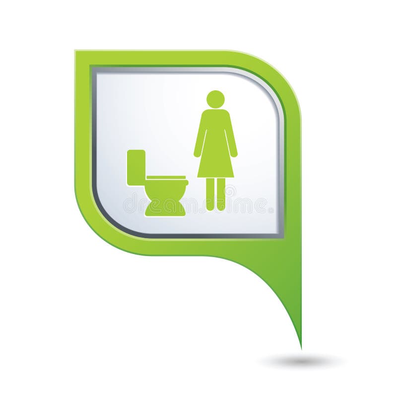 Map Pointer with Restroom Icons, Lady WC Stock Vector - Illustration of ...