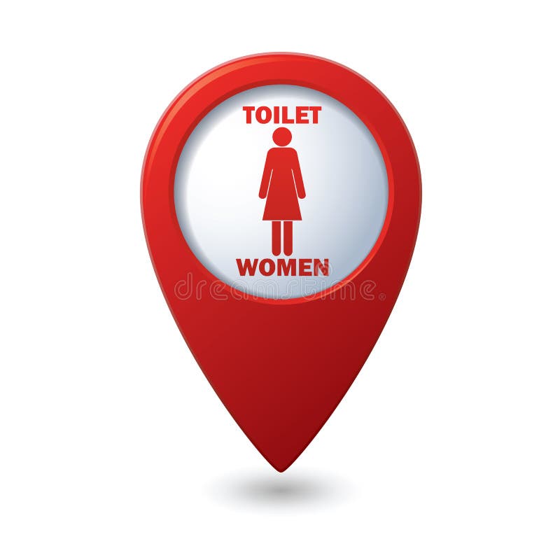 Map Pointer with Restroom Icons, Lady WC Stock Vector - Illustration of ...