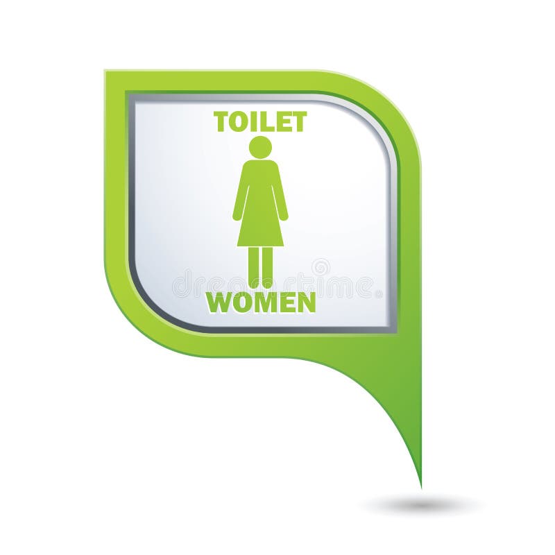 Map Pointer with Restroom Icons, Lady WC Stock Vector - Illustration of ...