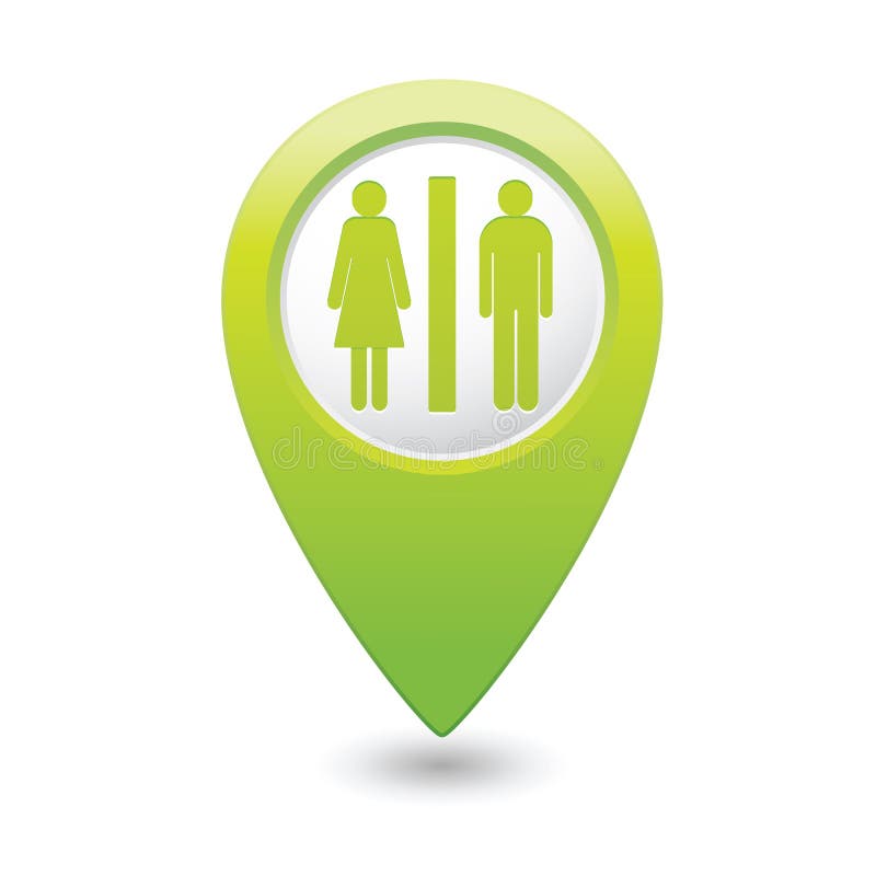 Map Pointer with Restroom Icons, Lady WC Stock Vector - Illustration of ...