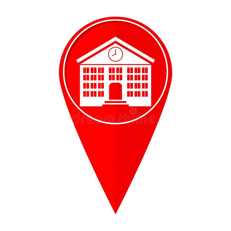 Map Pointer School Building Stock Vector - Illustration of clip ...