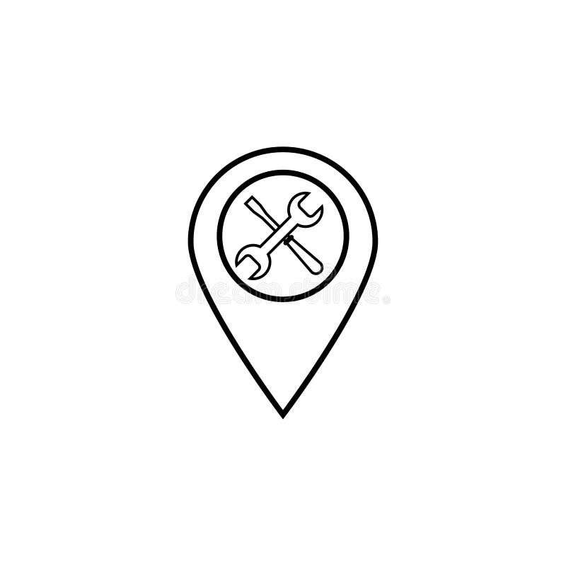 Map Pointer with Service Symbol. Vector Illustration Stock Illustration ...