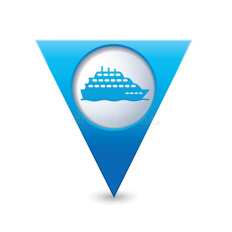 Map pointer with ship icon stock vector. Illustration of navigation ...