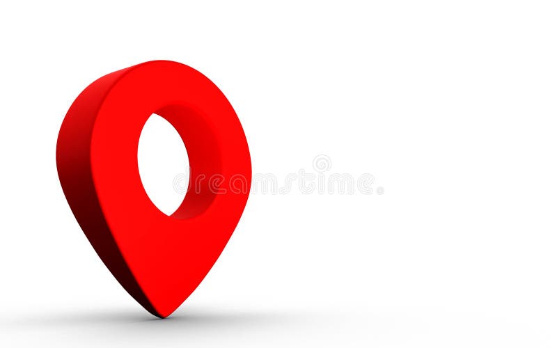Map Pointer Sign in Red Color Isolated on White Background Stock ...