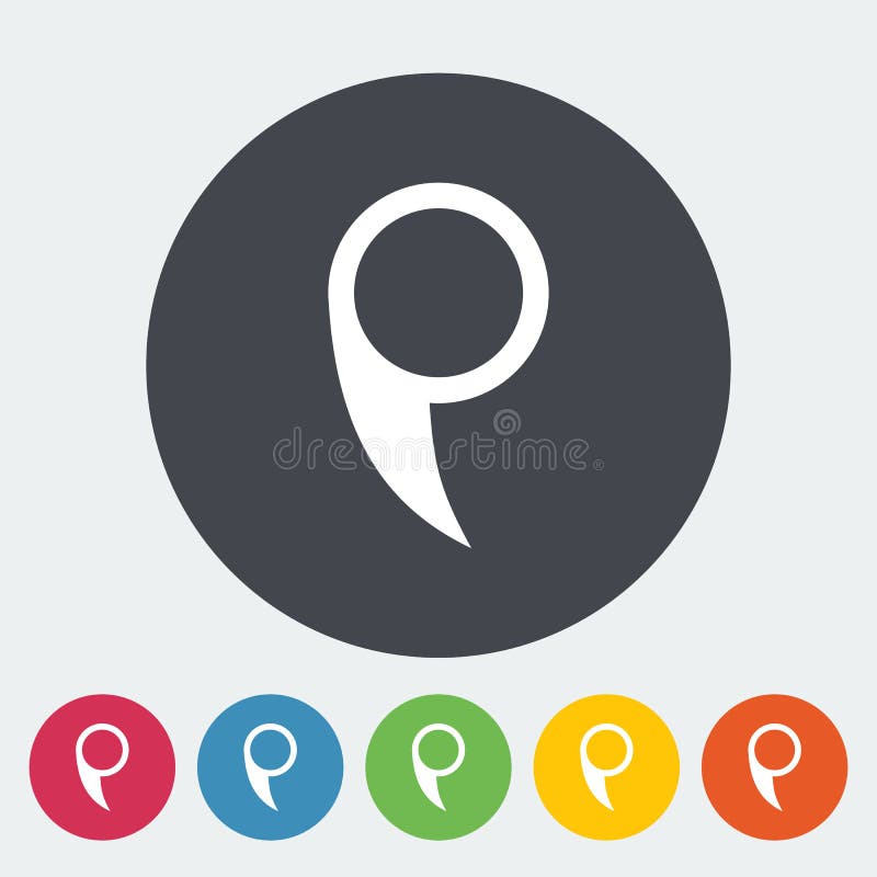 Map Pointer Single Flat Icon. Stock Vector - Illustration of business ...