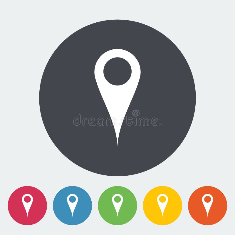 Map Pointer Single Flat Icon. Stock Vector - Illustration of location ...