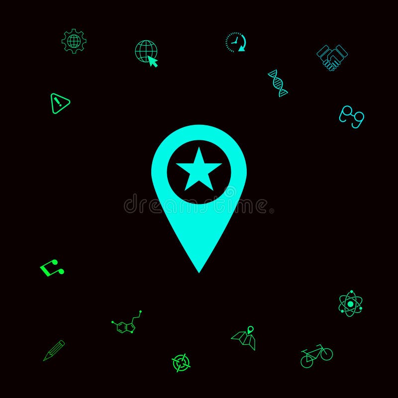 Map Pointer with Star . Graphic Elements for Your Designt Stock Vector ...