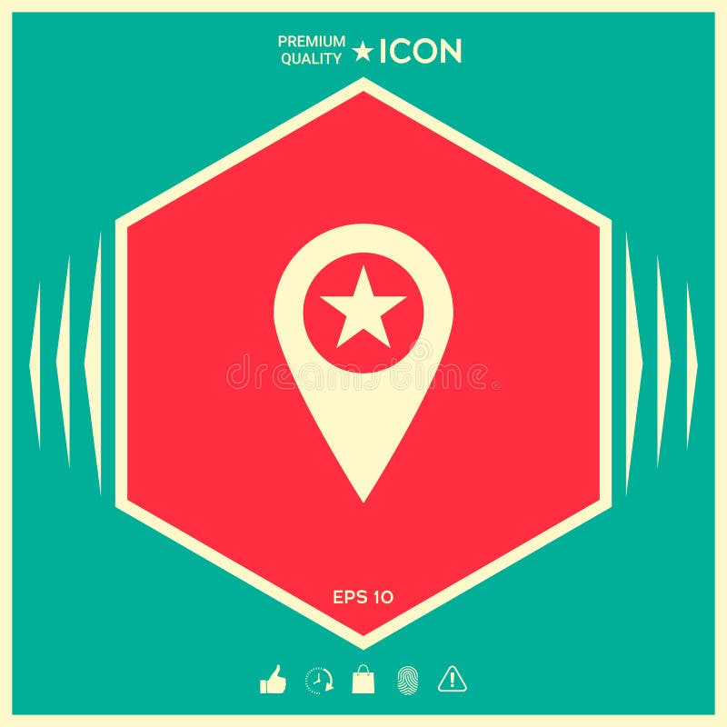 Map pointer with star stock vector. Illustration of aiming - 120427193