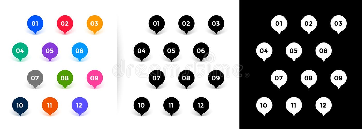 Map Marker Numbers Stock Illustrations – 174 Map Marker Numbers Stock ...