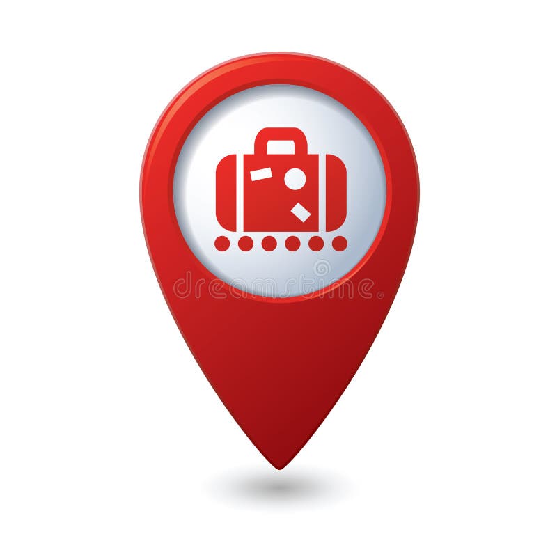 Map Pointer with Suitcase Icon Stock Vector - Illustration of circle ...