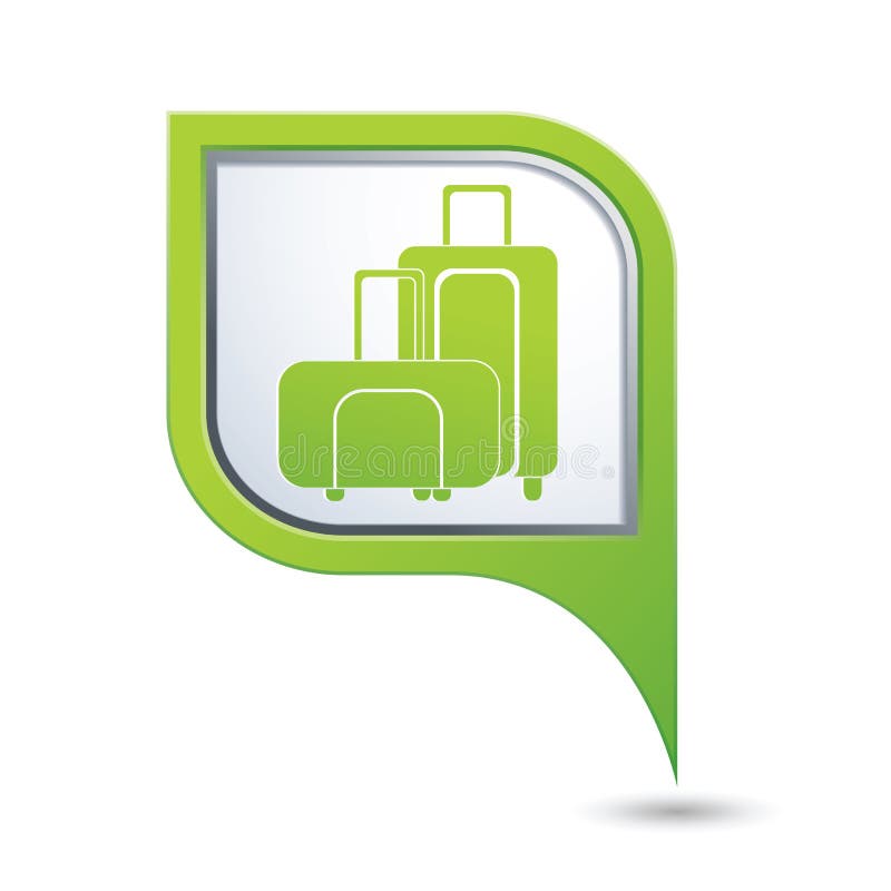 Map Pointer with Suitcase Icon Stock Vector - Illustration of holiday ...