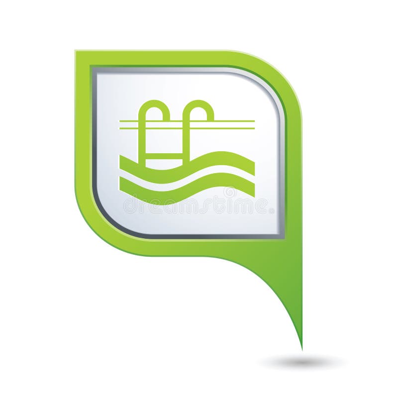 Map Pointer with Swimming Pool Icon Stock Vector - Illustration of ...