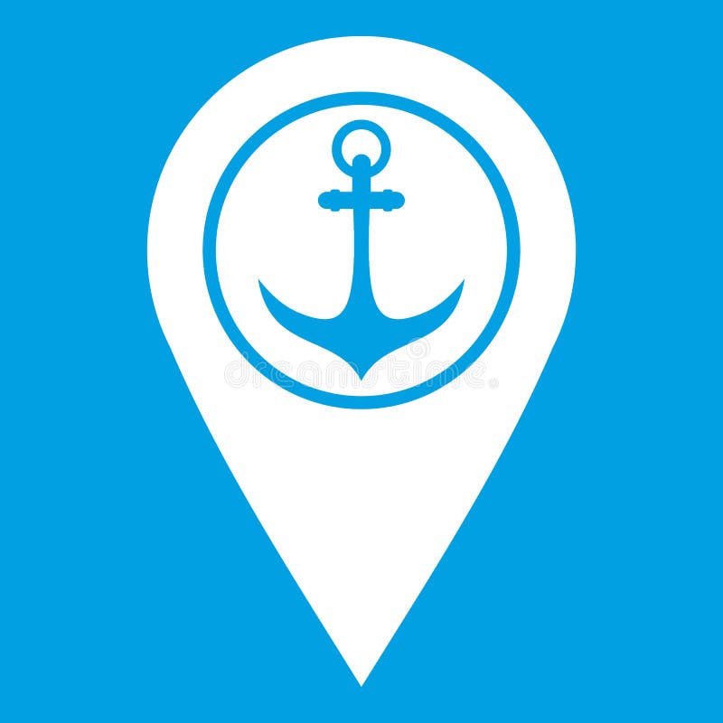 Map Pointer with Symbol Anchor and Sea Port Icon Stock Vector ...