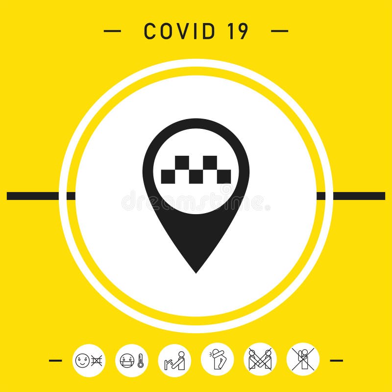 Map Pointer with Taxi Sign. Graphic Elements for Your Design Stock ...