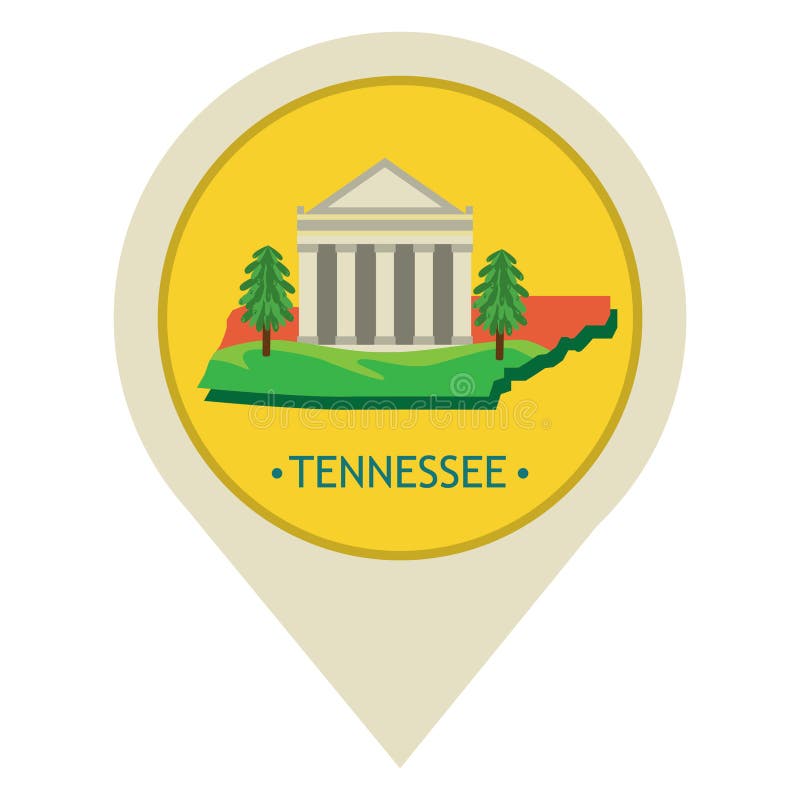 Map Pointer with Tennessee State. Vector Illustration Decorative Design ...