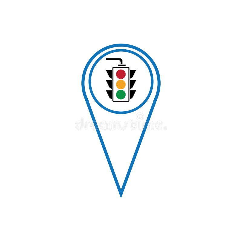 Map Pointer Traffic Light Signal - Vector Icon Stock Vector ...