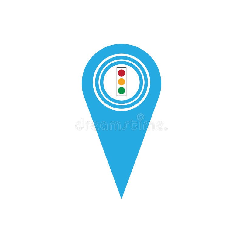 Map Pointer Traffic Light Signal - Vector Icon Stock Vector ...