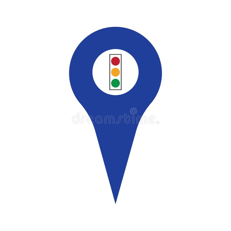 Map Pointer Traffic Light Signal - Vector Icon Stock Vector ...