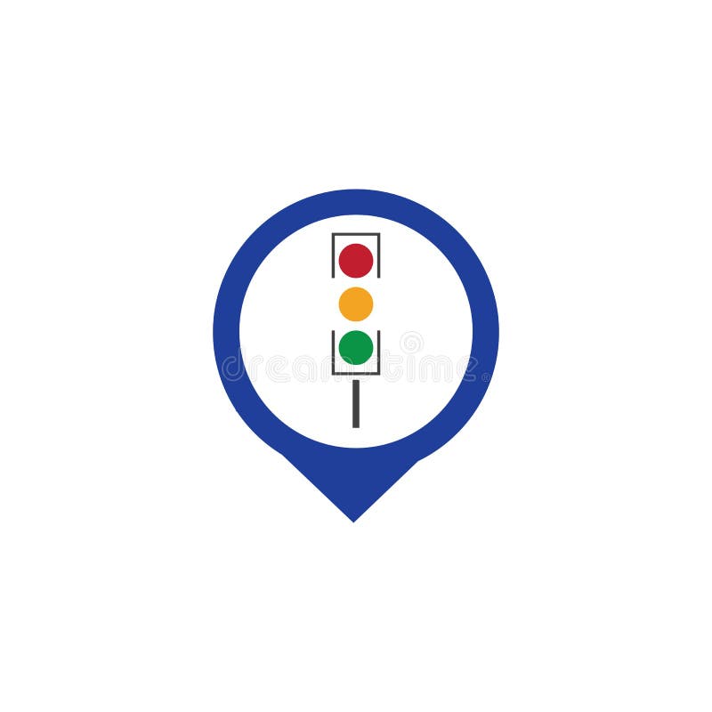 Map Pointer Traffic Light Signal - Vector Icon Stock Vector ...