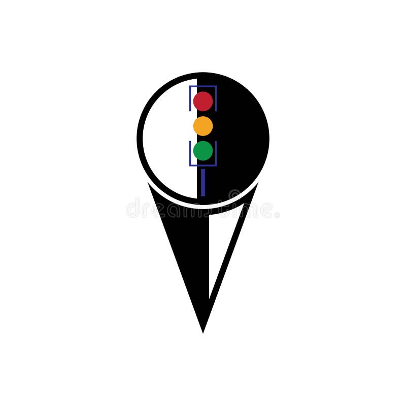 Map Pointer Traffic Light Signal - Vector Icon Stock Vector ...