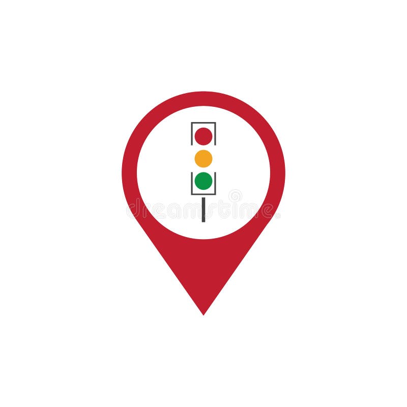 Map Pointer Traffic Light Signal - Vector Icon Stock Vector ...