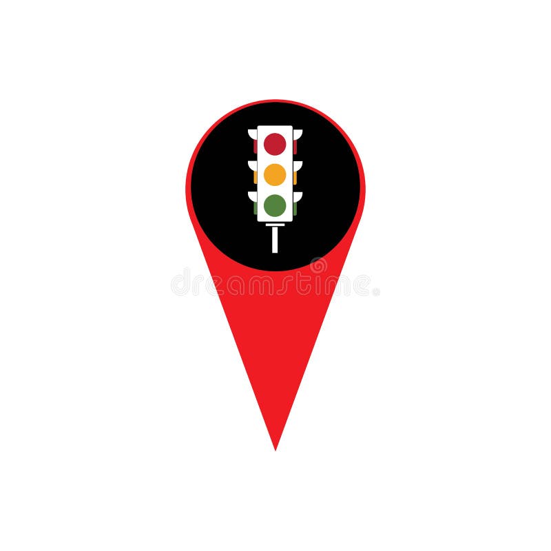 Map Pointer Traffic Light Signal - Vector Icon Stock Vector ...