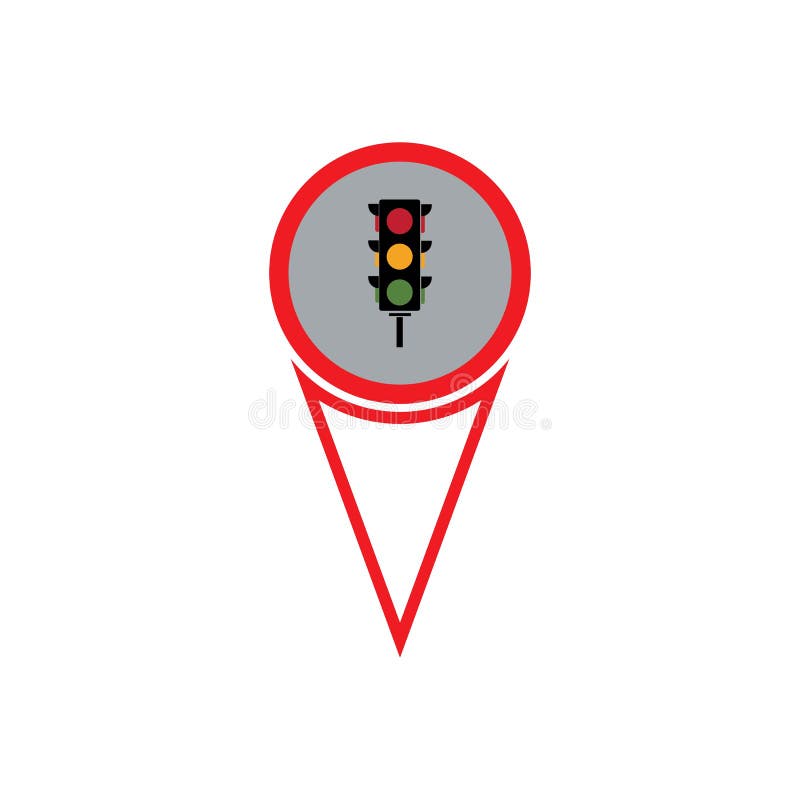 Map Pointer Traffic Light Signal - Vector Icon Stock Vector ...