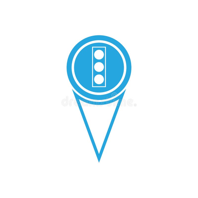 Map Pointer Traffic Light Signal - Vector Icon Stock Vector ...