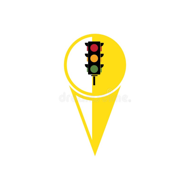 Map Pointer Traffic Light Signal - Vector Icon Stock Vector ...