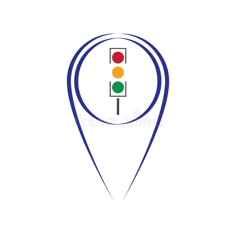 Map Pointer Traffic Light Signal - Vector Icon Stock Vector ...