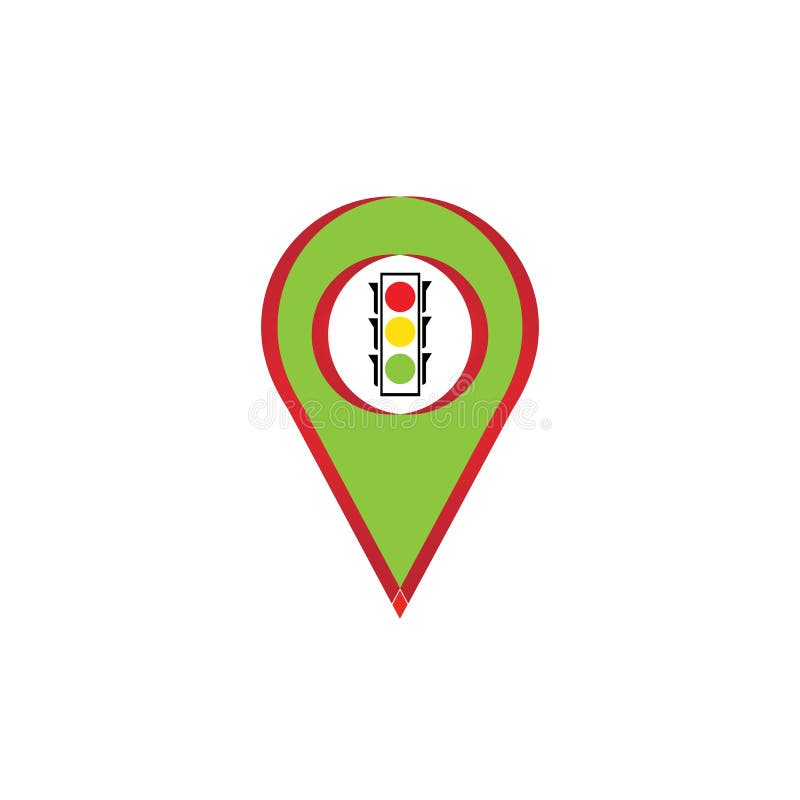 Map Pointer Traffic Light Signal - Vector Icon Stock Vector ...