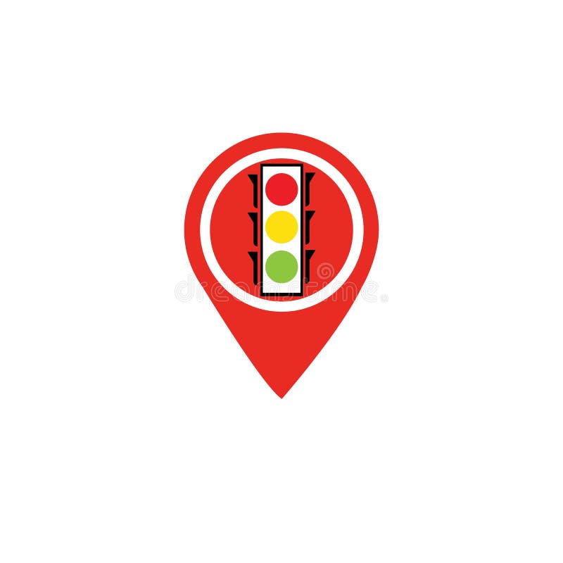 Map Pointer Traffic Light Signal - Vector Icon Stock Vector ...