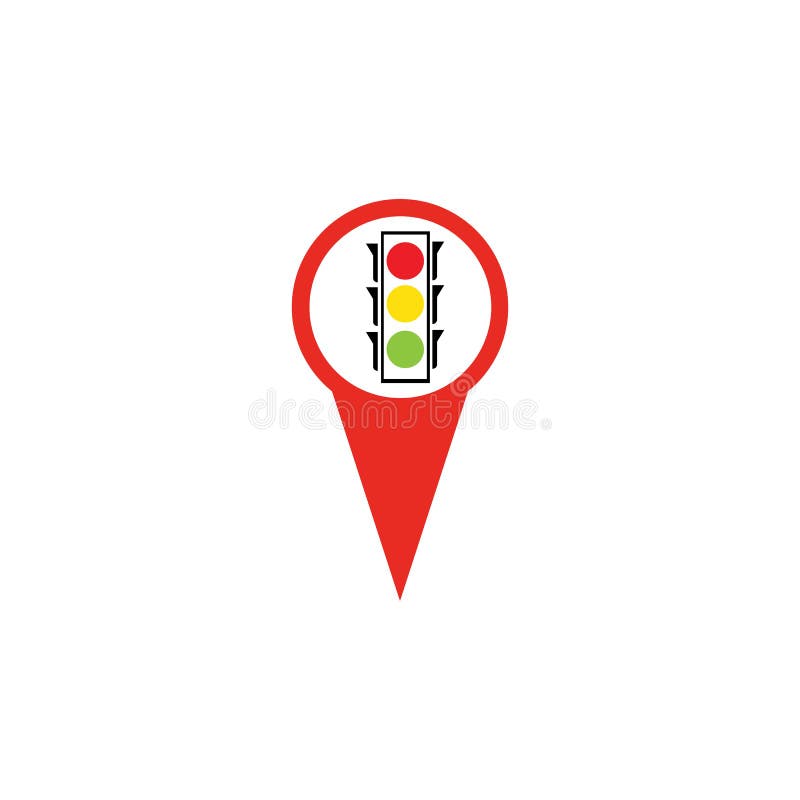 Map Pointer Traffic Light Signal - Vector Icon Stock Vector ...