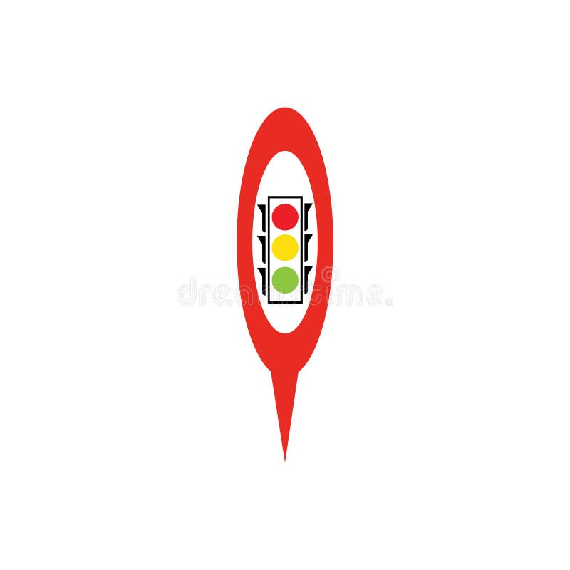 Map Pointer Traffic Light Signal - Vector Icon Stock Vector ...