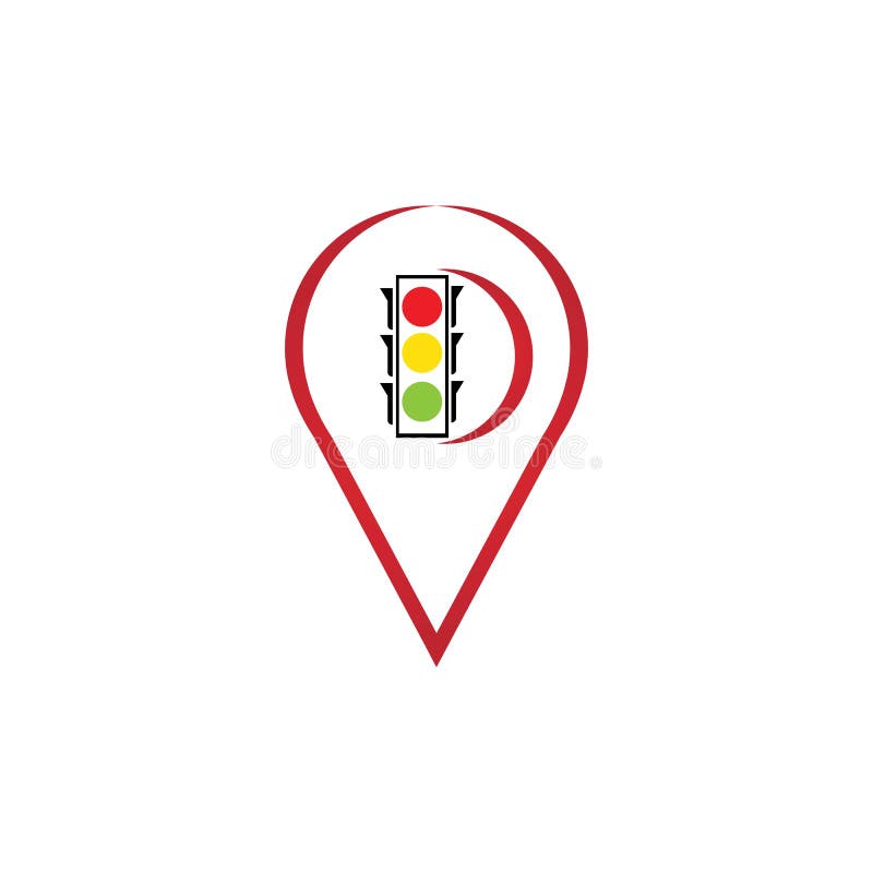 Map Pointer Traffic Light Signal - Vector Icon Stock Vector ...