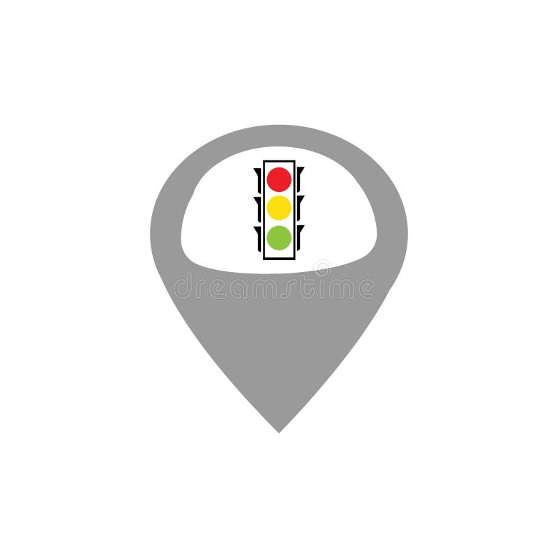 Map Pointer Traffic Light Signal - Vector Icon Stock Vector ...