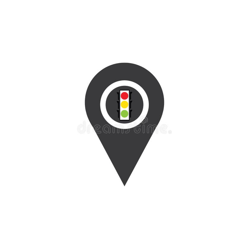 Map Pointer Traffic Light Signal - Vector Icon Stock Vector ...