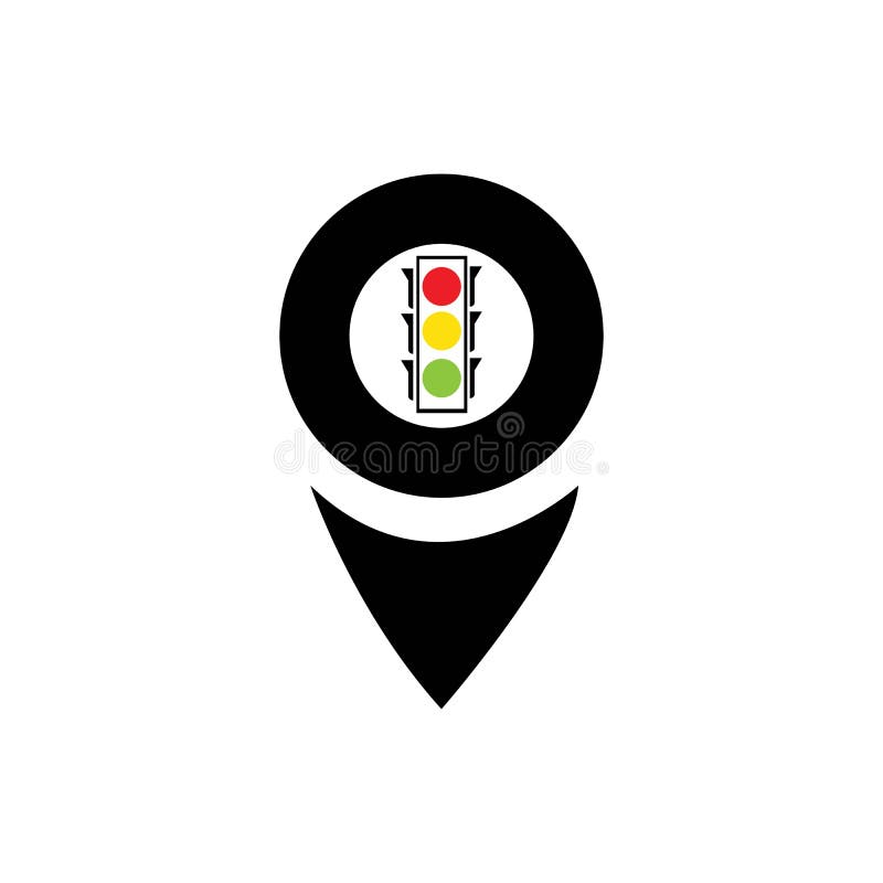 Map Pointer Traffic Light Signal - Vector Icon Stock Vector ...