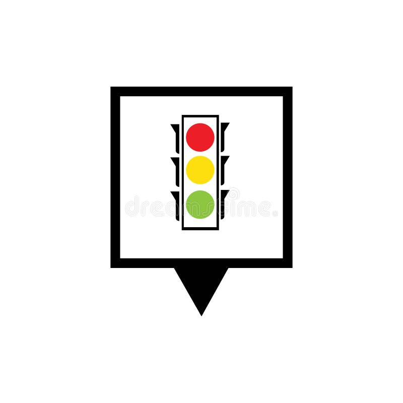Map Pointer Traffic Light Signal - Vector Icon Stock Vector ...