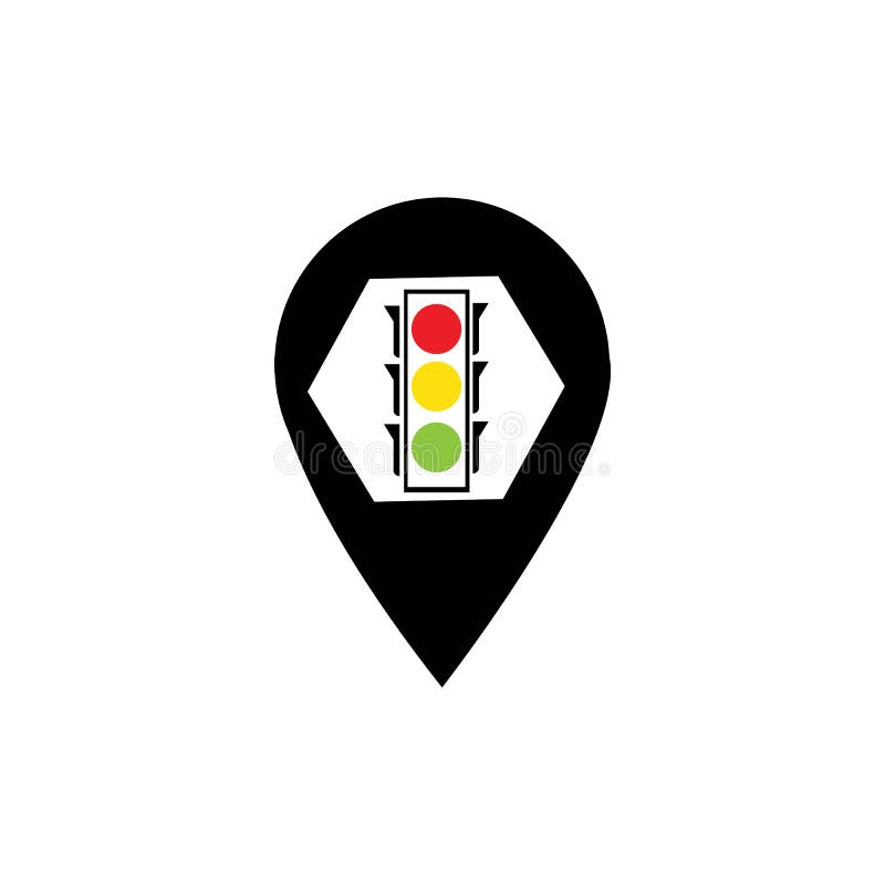 Map Pointer Traffic Light Signal - Vector Icon Stock Vector ...