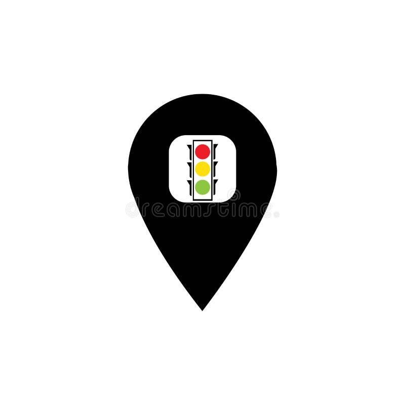 Map Pointer Traffic Light Signal - Vector Icon Stock Vector ...