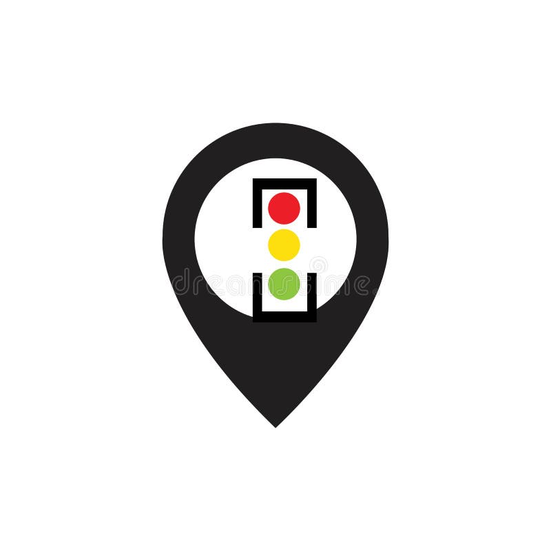 Map Pointer Traffic Light Signal - Vector Icon Stock Vector ...