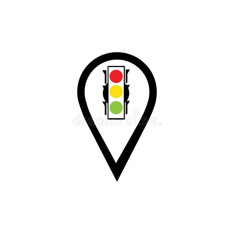Map Pointer Traffic Light Signal - Vector Icon Stock Vector ...