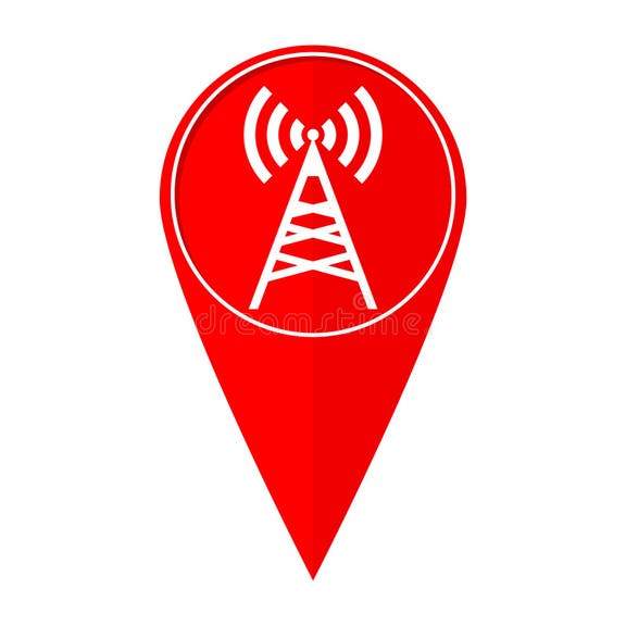 Map Pointer Transmitter Tower Stock Vector - Illustration of dish ...