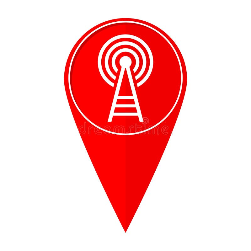 Map Pointer Transmitter Tower Stock Vector - Illustration of ...