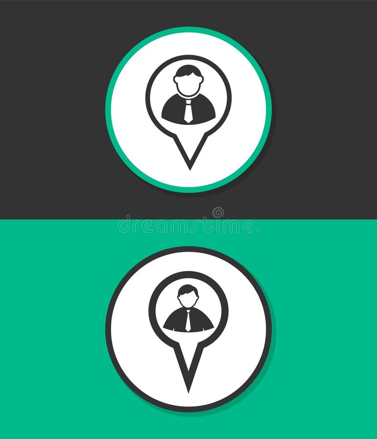 Map Pointer User Sign Icon. Marker Symbol. Stock Vector - Illustration ...