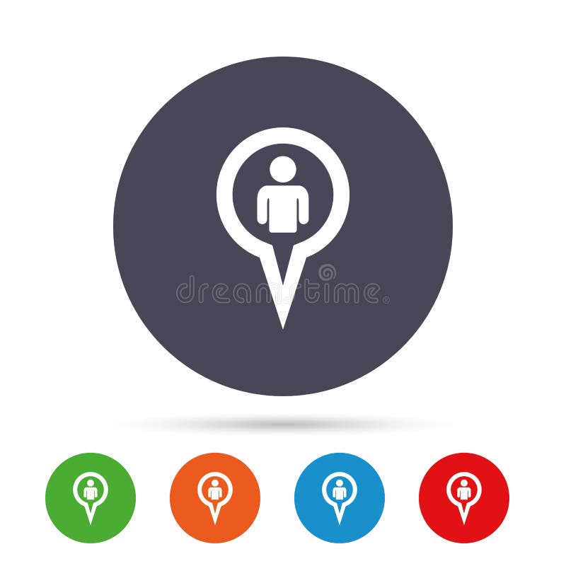 Map Pointer User Sign Icon. Marker Symbol. Stock Vector - Illustration ...