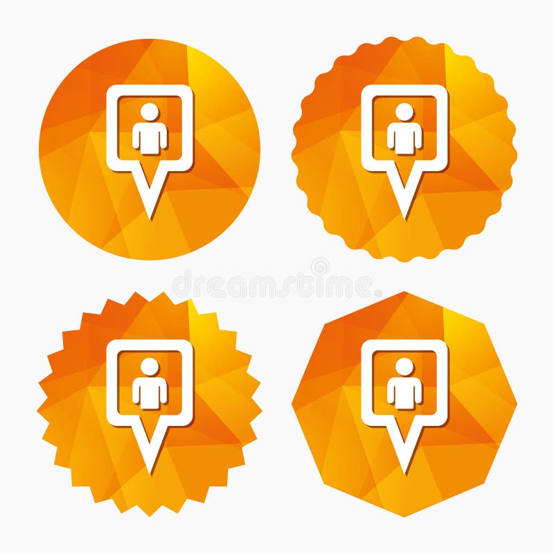 Map Pointer User Sign Icon. Marker Symbol. Stock Vector - Illustration ...